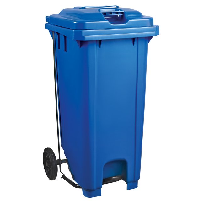 Wheelie Bin – Foot Operated Pedal Bin – 240L – Plastic – Blue – 0230 ...