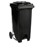 Wheelie Bin – Foot Operated Pedal Bin – 240L – Plastic – Black – 0228 ...